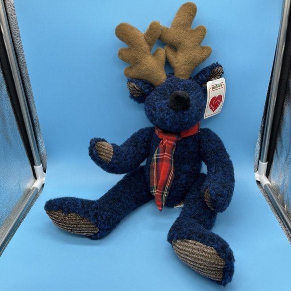 Hugfun | Toys | Hugfun Blue Plush Reindeer Sitting Bear Winter Holiday ...